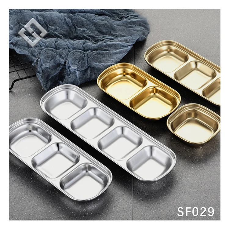 Roast Meat Sauce Dishes Appetizer Serving Titanium Gold Tray Dipping ...
