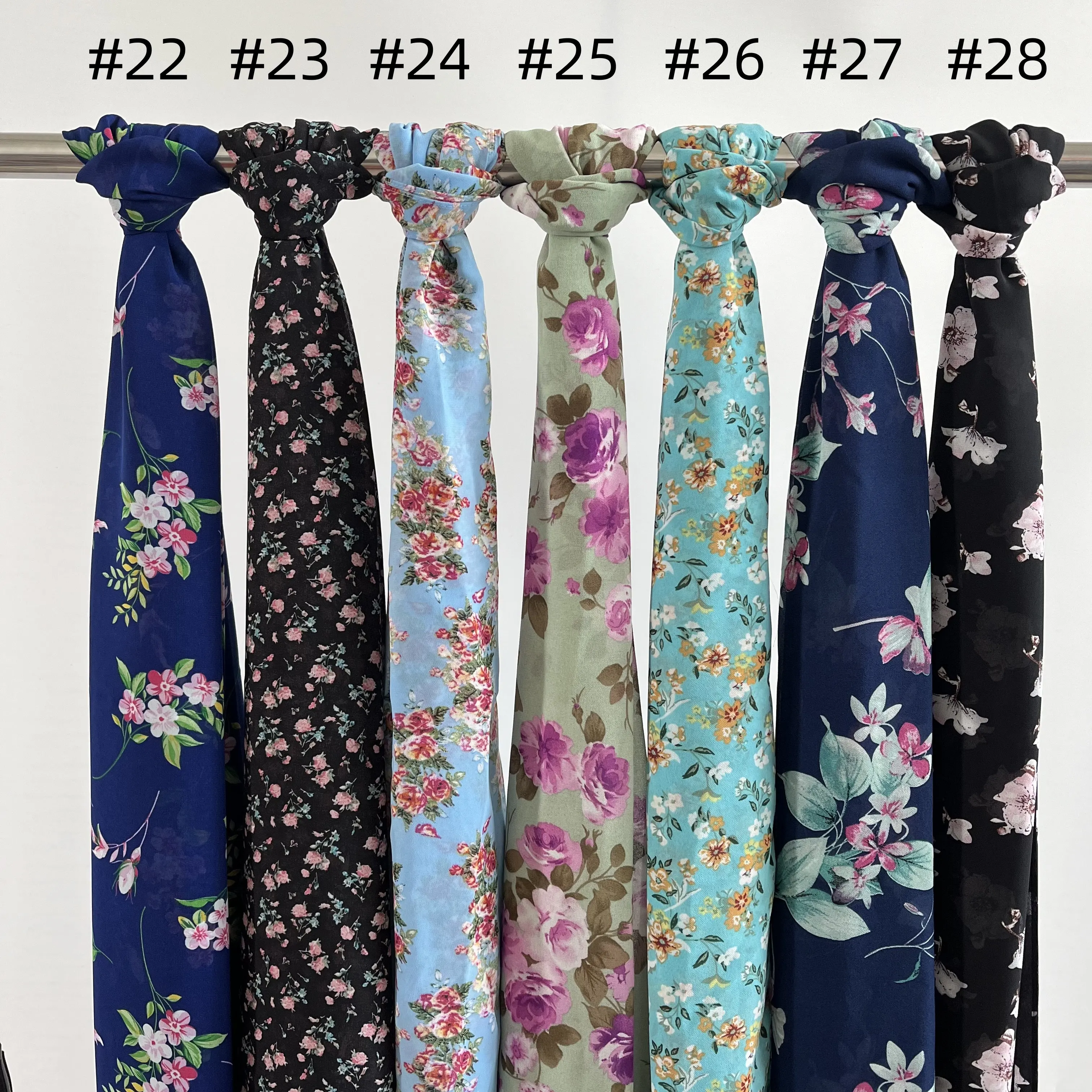 Maldives Malaysia Turban Fashion Chiffon Floral Printing Scarves Shawls ...