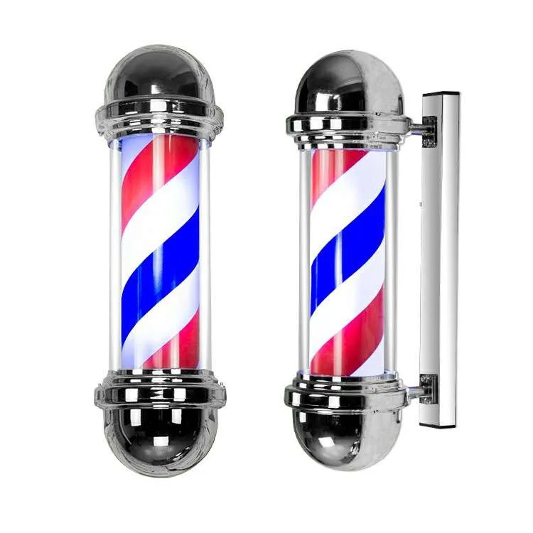 Barber Shop Sign Pole Light Red White Blue Stripe Design Salon Wall ...