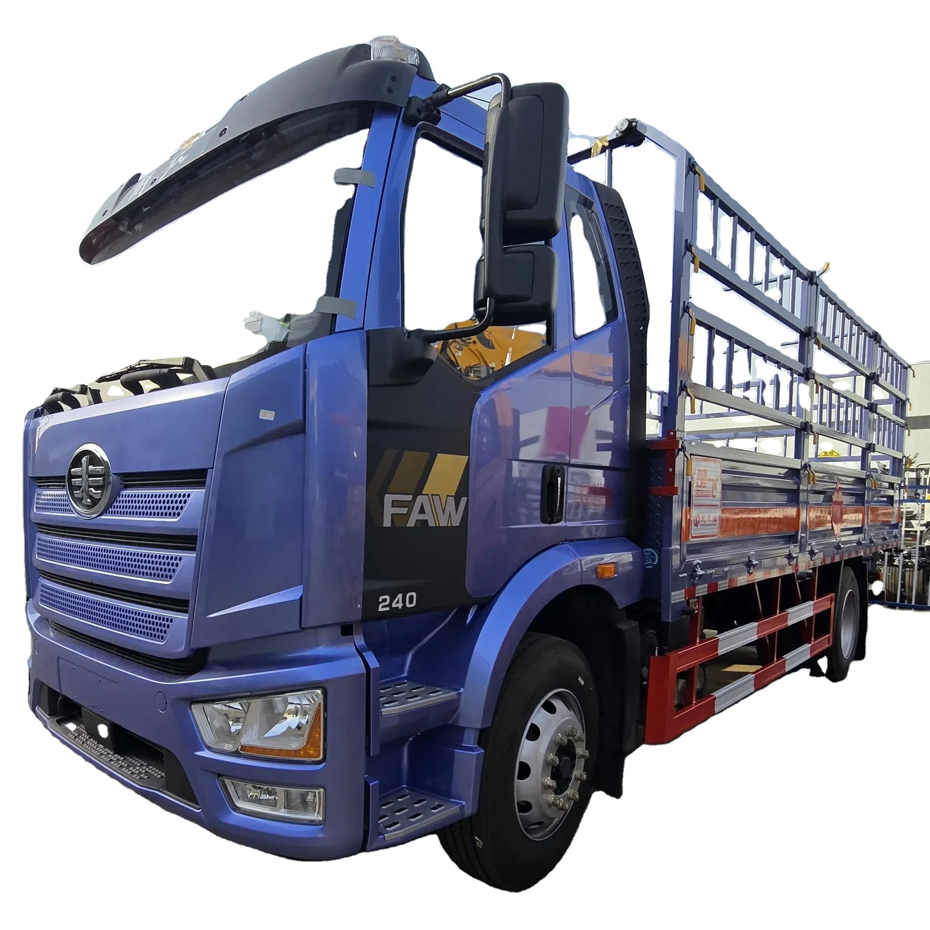 New Single Row Truck Left 6x4 Double Fuel Tank Fence Cargo Drawbar ...