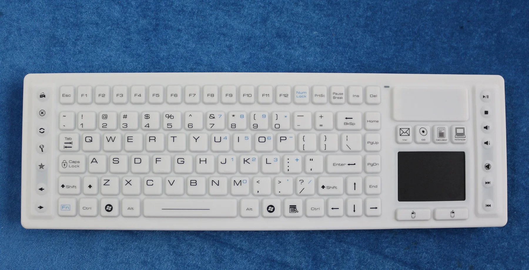 IP68 Desktop Wireless Silicone Rubber Keyboard with Touchpad Mouse