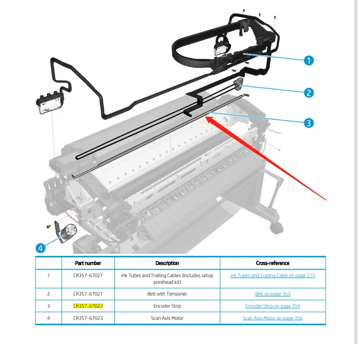 Encoder Strip For Hp Designjet T1500 T920 Plotter 36inch Cr357-67022 ...