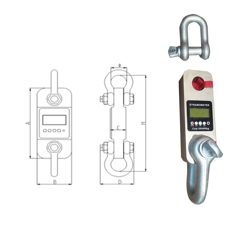 20T Load Cell Tensile Meter Wireless Dynamometer With Shackle| Alibaba.com