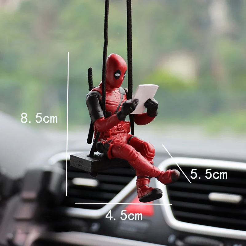 Cartoon Deadpool Car Rearview Mirror Car Pendant Reading Deadpool Car ...