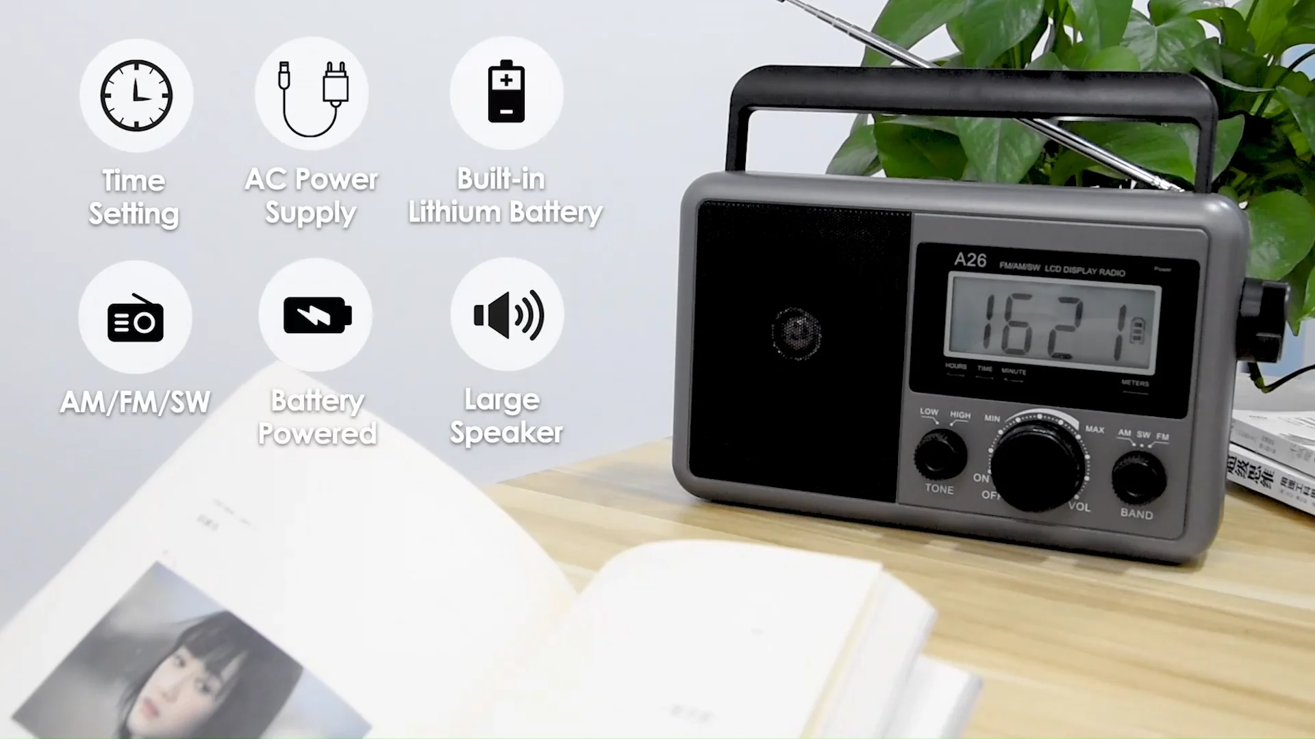 Portable Fm Am Shortwave Transistor Radio Receiver With Alarm Clock ...