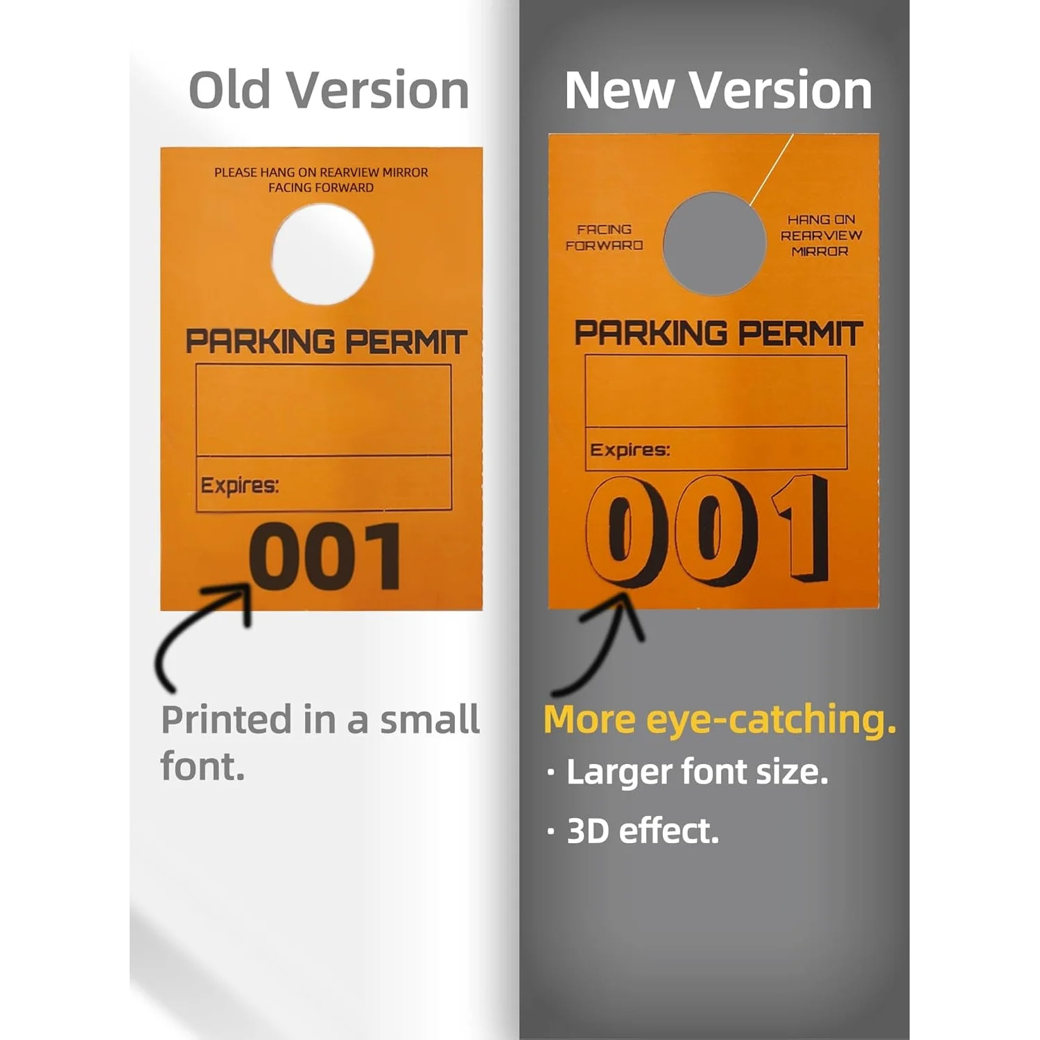Parking Permit Hang Tags Temporary Parking Passes, Bulk Pack, Custom ...