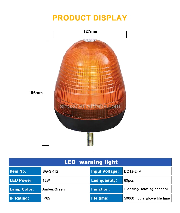 Tractor Led Warning Beacon Light Revolving Emergency Warning Light ...