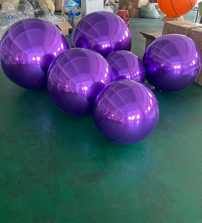 Purple Mirror Ballgiant Pvc Inflatable Ball Event Decoration Big Shiny ...