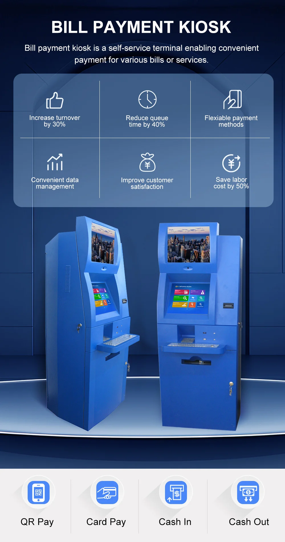 Hospital Self-Service Intelligent Terminal Kiosk Self Service Cash ...