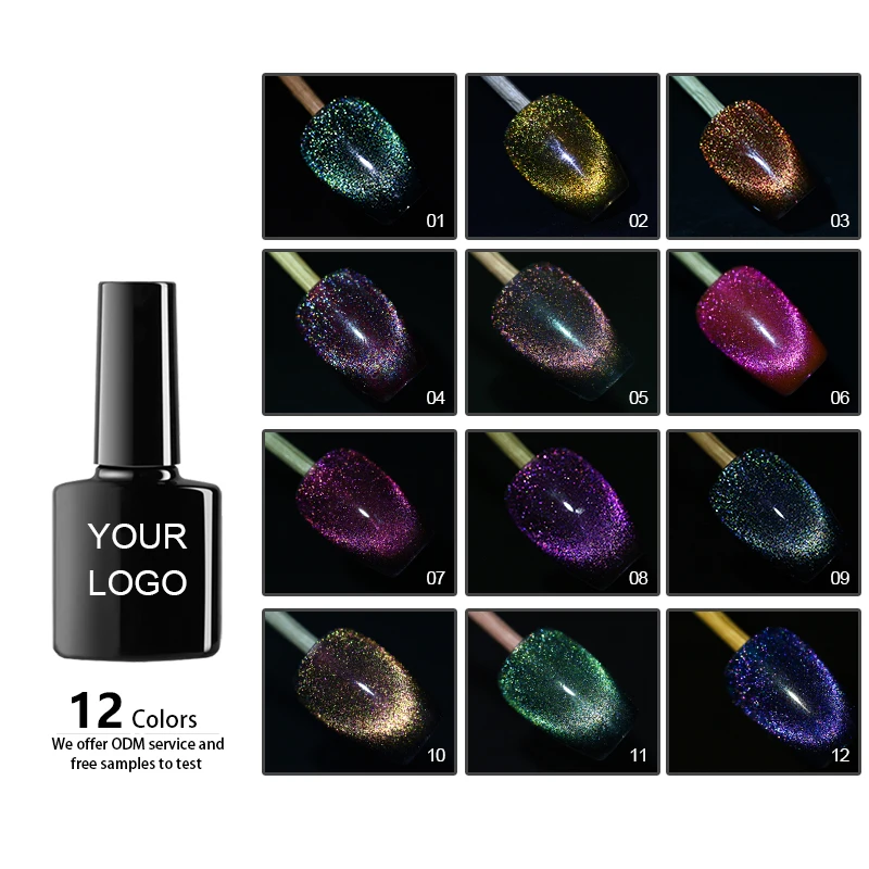 High Shiny Colorful Carnival Holographic Magnetic Cat Eye Glitter Uv ...