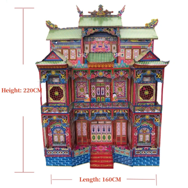 Funeral Sacrificial Supplies Paper Tie Funeral Paper Villa Building ...