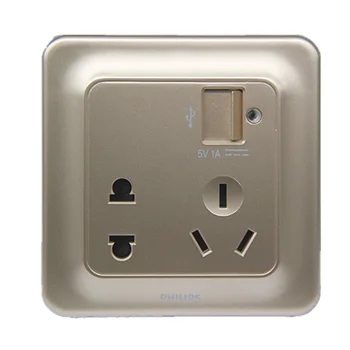 Philips Us Type Household Socket 2 Gang Universal Pc Wire Drawing Wall ...