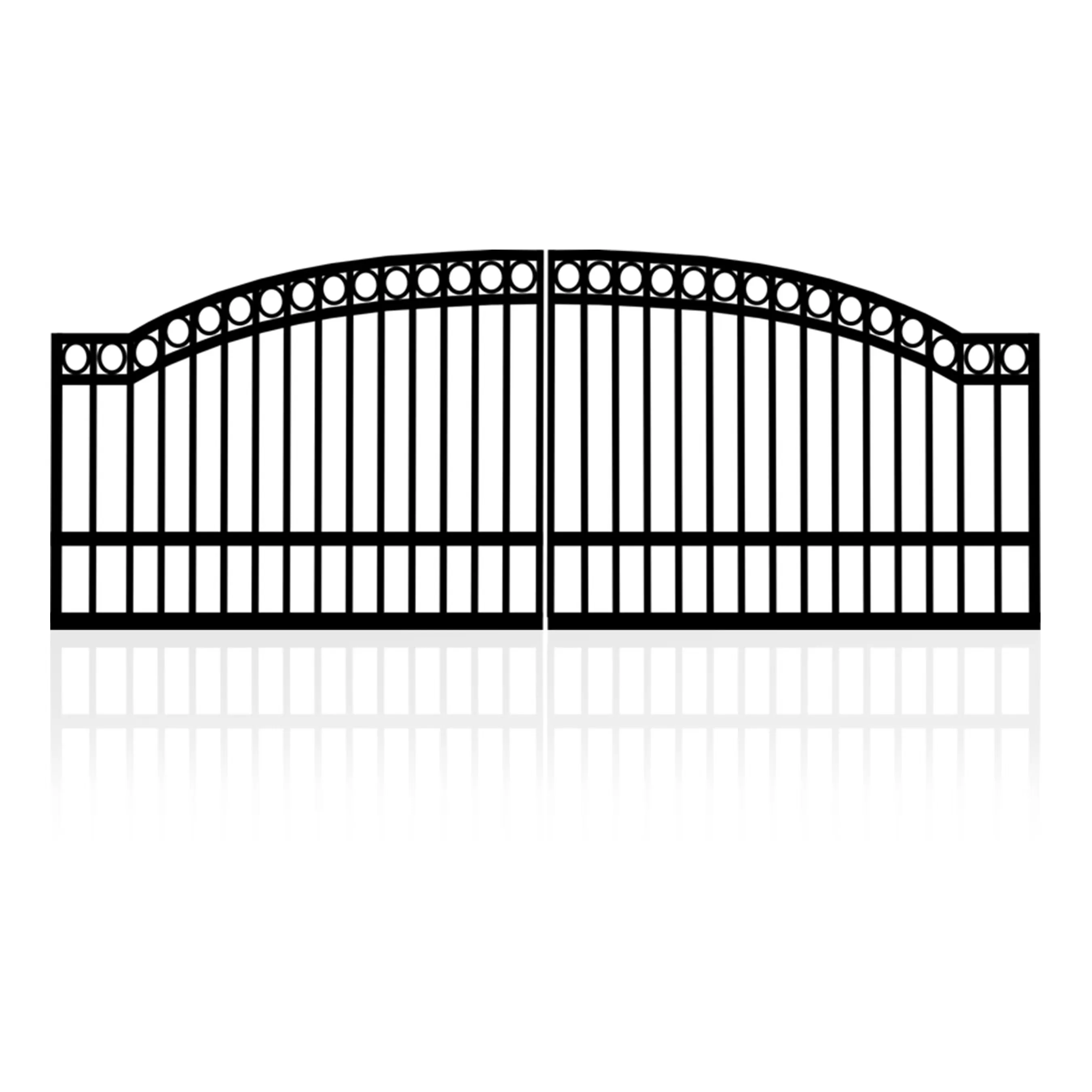 20FT Steel Gate Door - Durable Wrought Iron for Villa Entrance