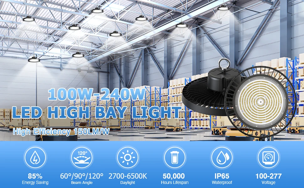 IP65 Waterproof 1-10V Dimmable UFO Lighting for Warehouses