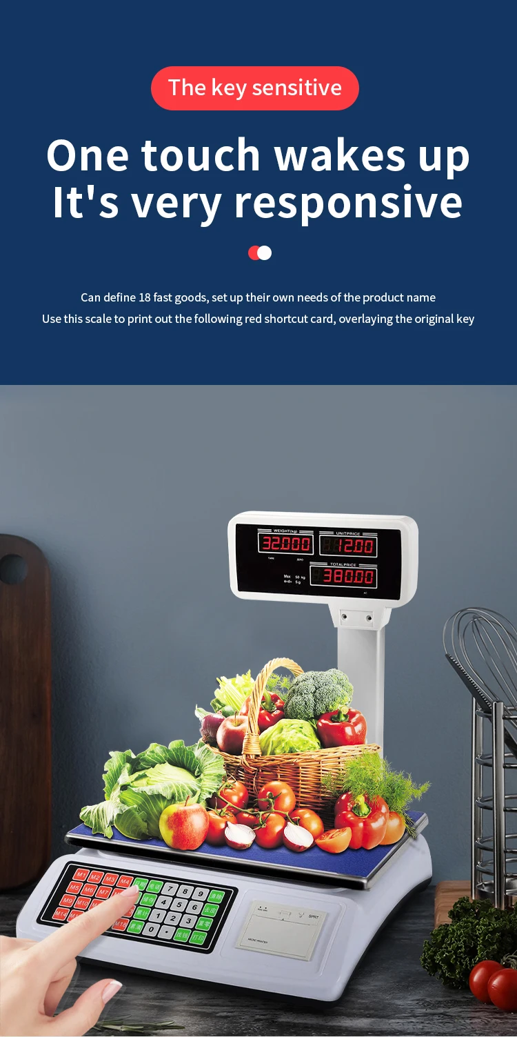 50KG Weighing Machine Scale Label Printing Scale Legal for Trade