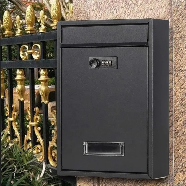 Metal Lockable Wall Mounted Mailboxes with Rust-Proof Cover Minimalist ...