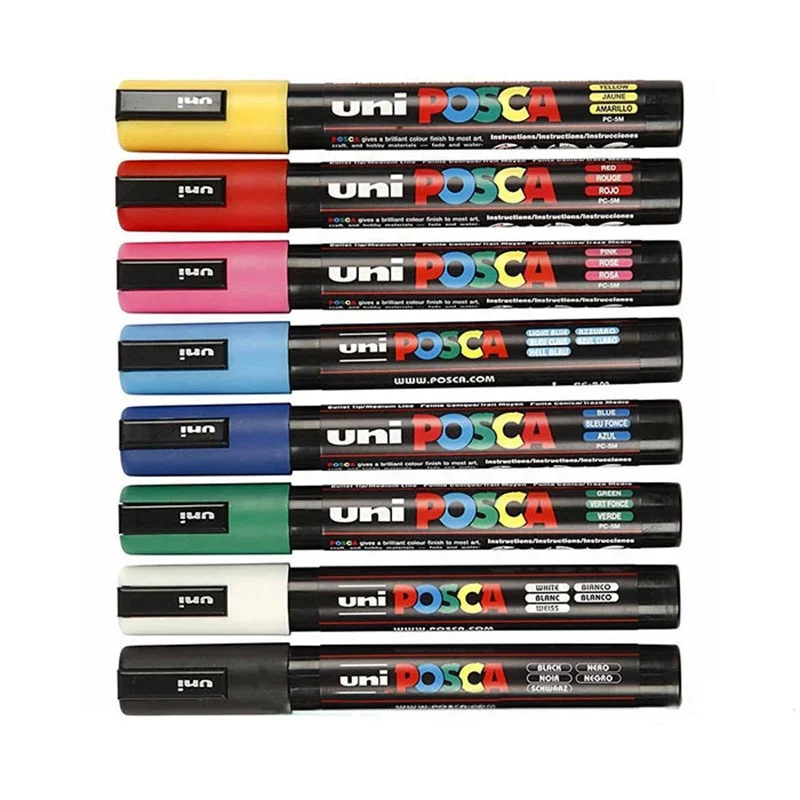 UNI POSCA 24 Colors Acrylic Paint Marker PC-3M POP poster advertising ...