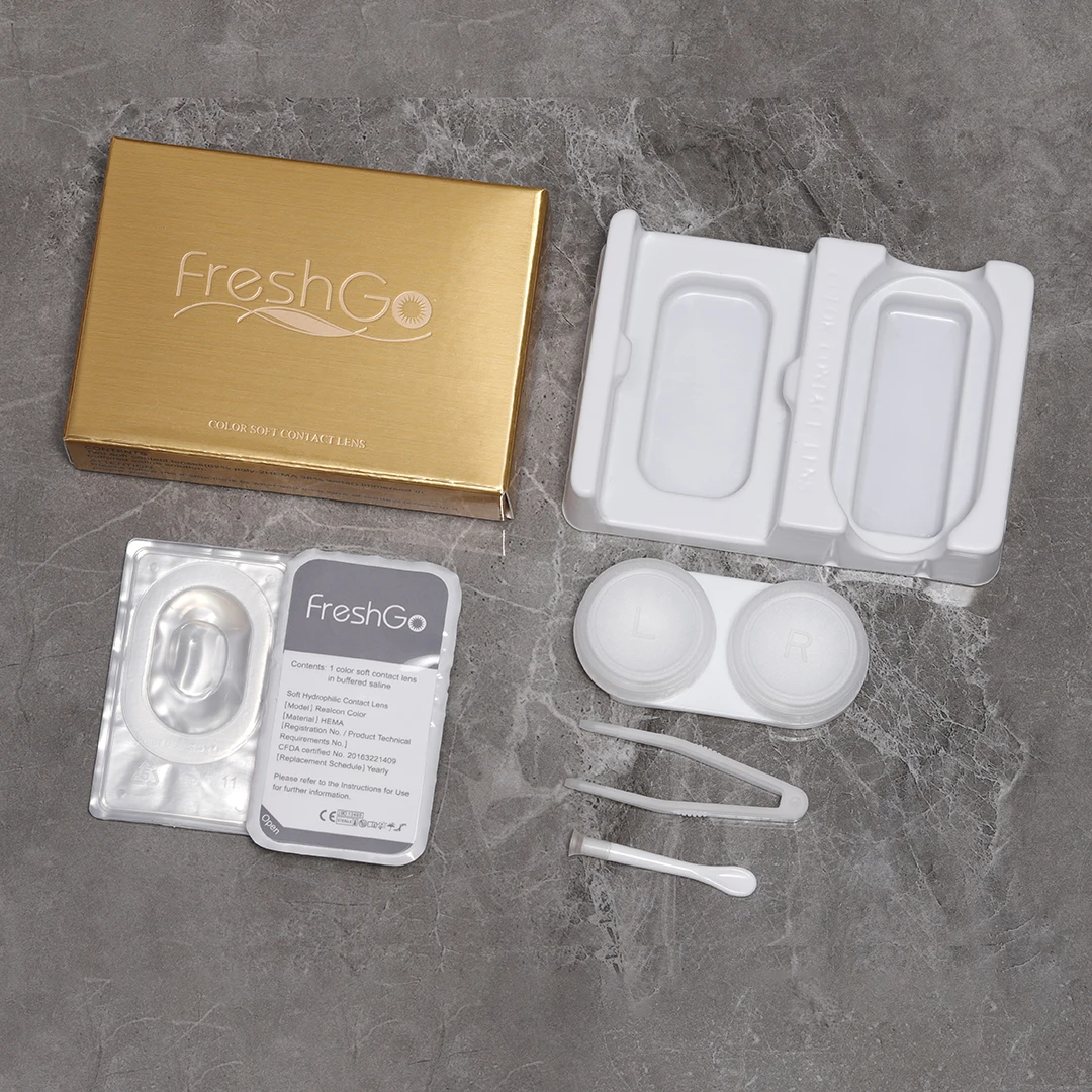 Hot Sale Fresh Go Natural Look 3 Tone Colored Contacts Oem Box Yearly ...