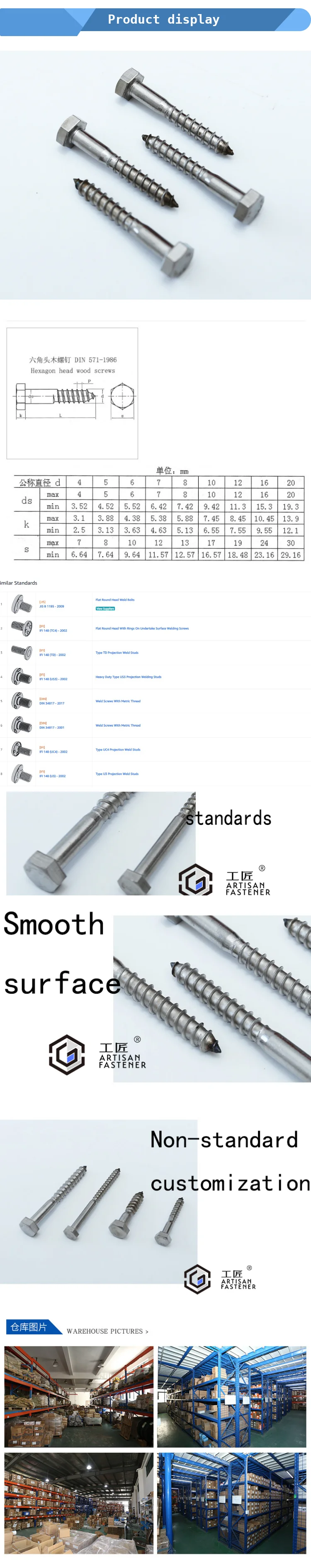 Hex Socket Drive Long Counter Sunk Slot Chip Wooden Furniture Screw ...