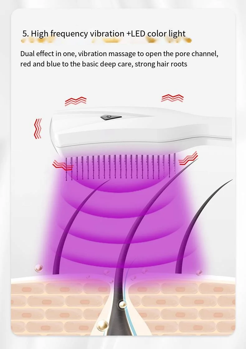 Red Blue Light Vibration Hair Growth Comb Oil Control Anti-shedding ...