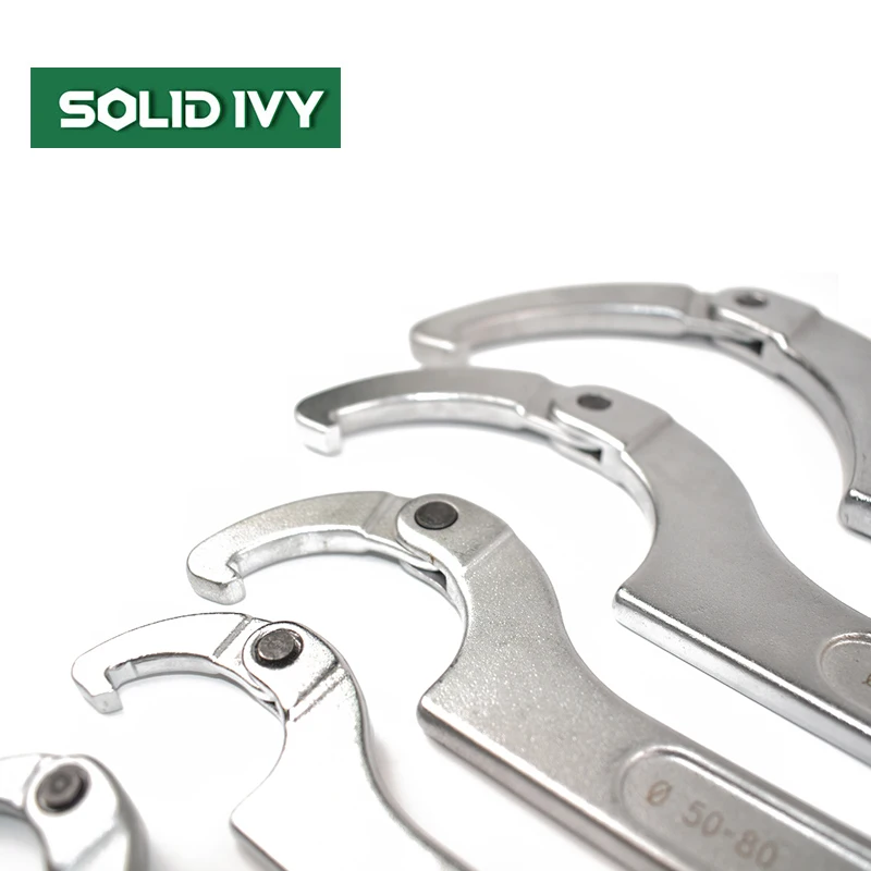 Manual Adjustable C Spanner C Hook Wrench Set 19-175mm For Slotted ...