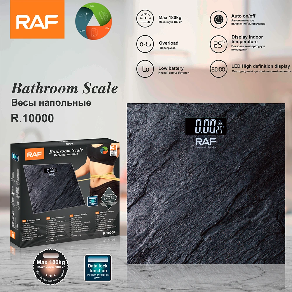 Digital Bathroom Scale - RAF LCD Display Weighing Machine for Body ...