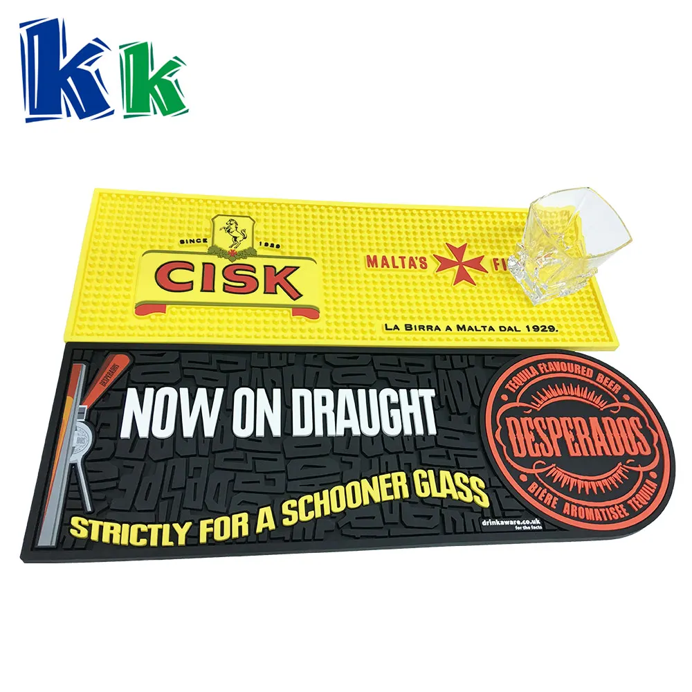 Customized Logo Soft Silicon PVC Bar Mats - Durable & Stylish