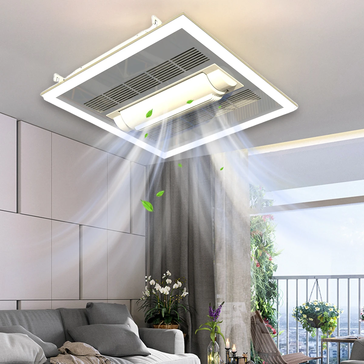 Square Centrifugal Drop Remote Controller Living Room Modern Ceiling ...