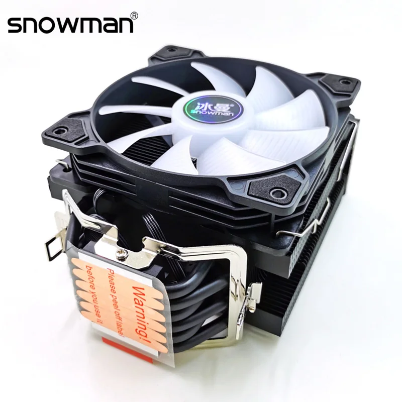 Snowman 6 Heat Pipes Cpu Cooler 120mm Pwm 4 Pin Pc Radiator Quiet For ...