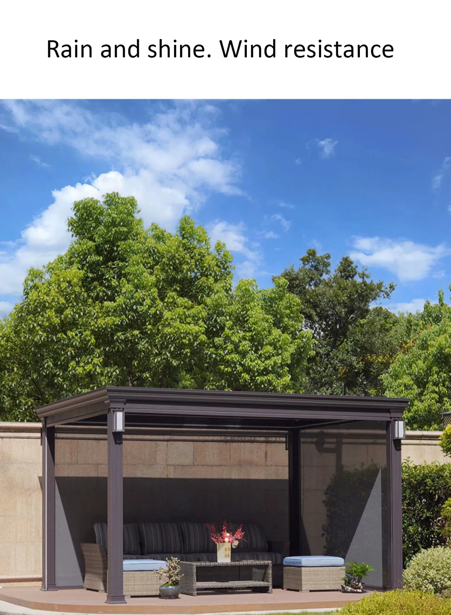 Remote Control Pergola Outdoor Gazebo Garden Bioclimatic