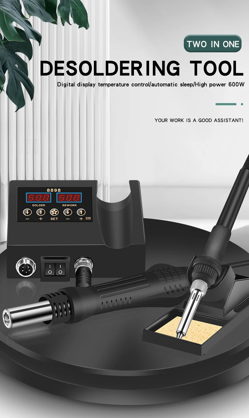 8898 2 in 1 Soldering Station - Precision and Versatility