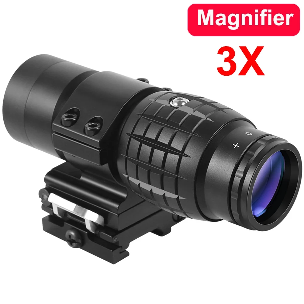 Oem 3x Magnifier Scope Sight With Quick Detach Flip To Side 20mm Mount ...