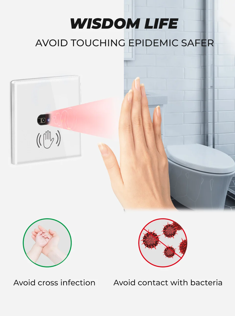 Wall Smart Light Infrared Sensor Switch - Touch-Free Control