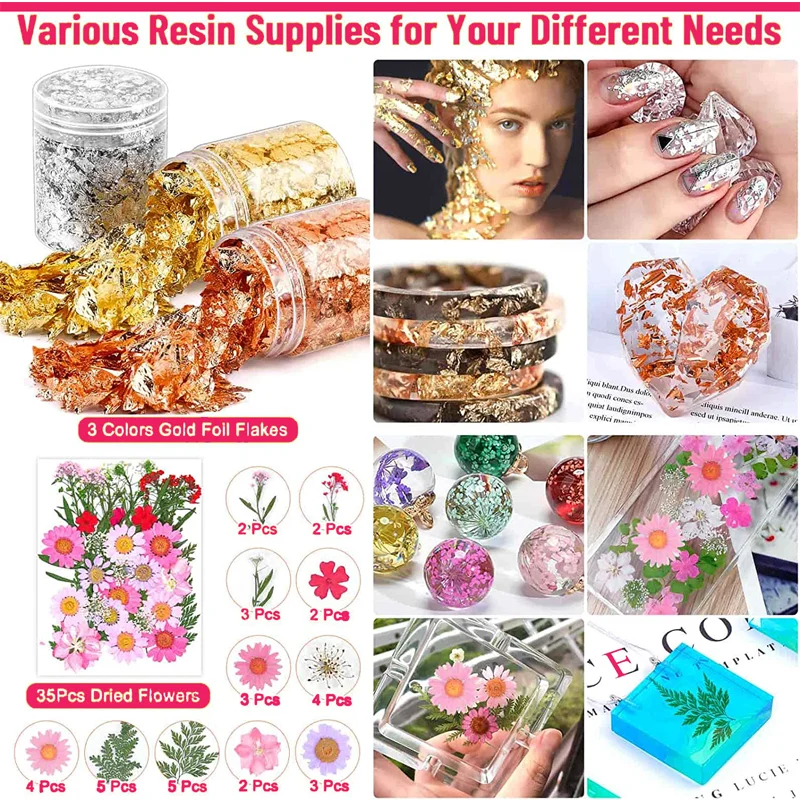 Transparent Glass Texture Flower Pattern Resin Crafts Non-toxic Anti ...