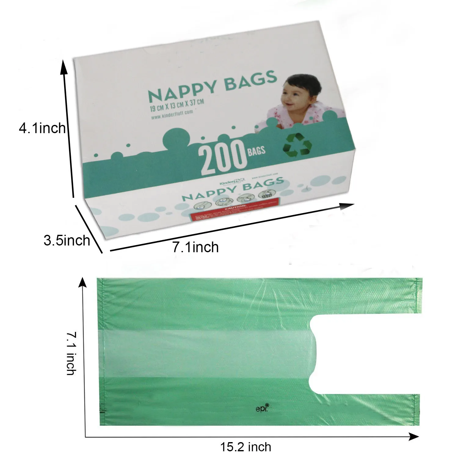 Biodegradable Easy Handle Scented Baby Plastic Nappy Bag
