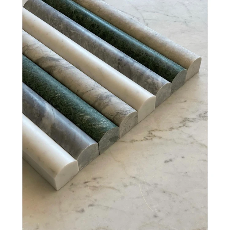 Stone Cladding Interior Wall Fluted Marble Tile Round Edge