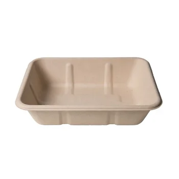 Pfas Free Eco-friendly Bamboo Pulp Tray Wholesale Rectangle Plate ...
