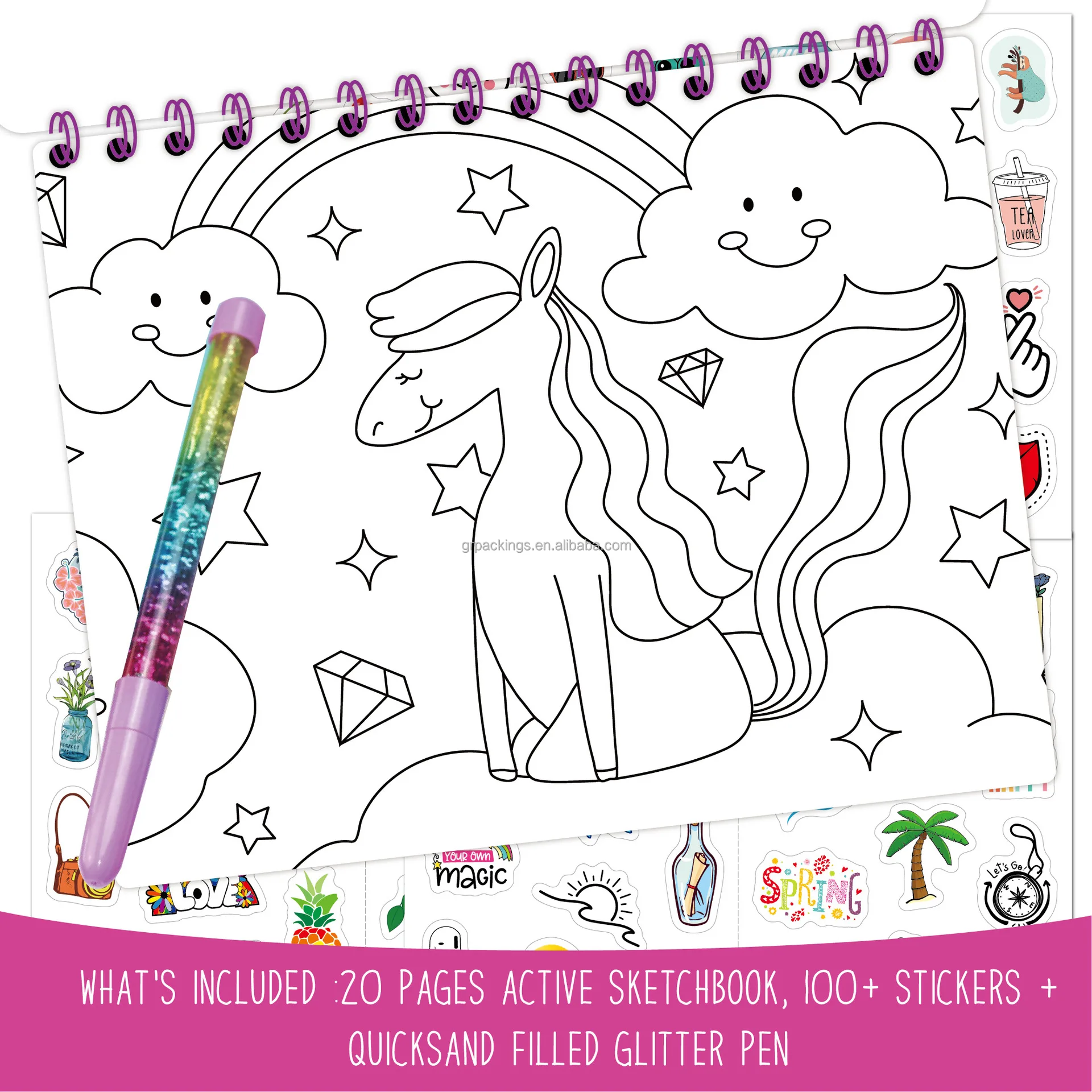 2024 Activity Draw Coloring Book Set for Kids - Vintage Art