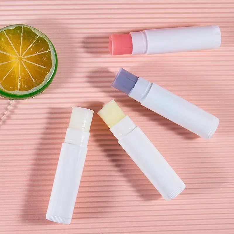 Custom Colorful Pink Orange Tinted Organic Fruit Honey Lip Balm Stick ...