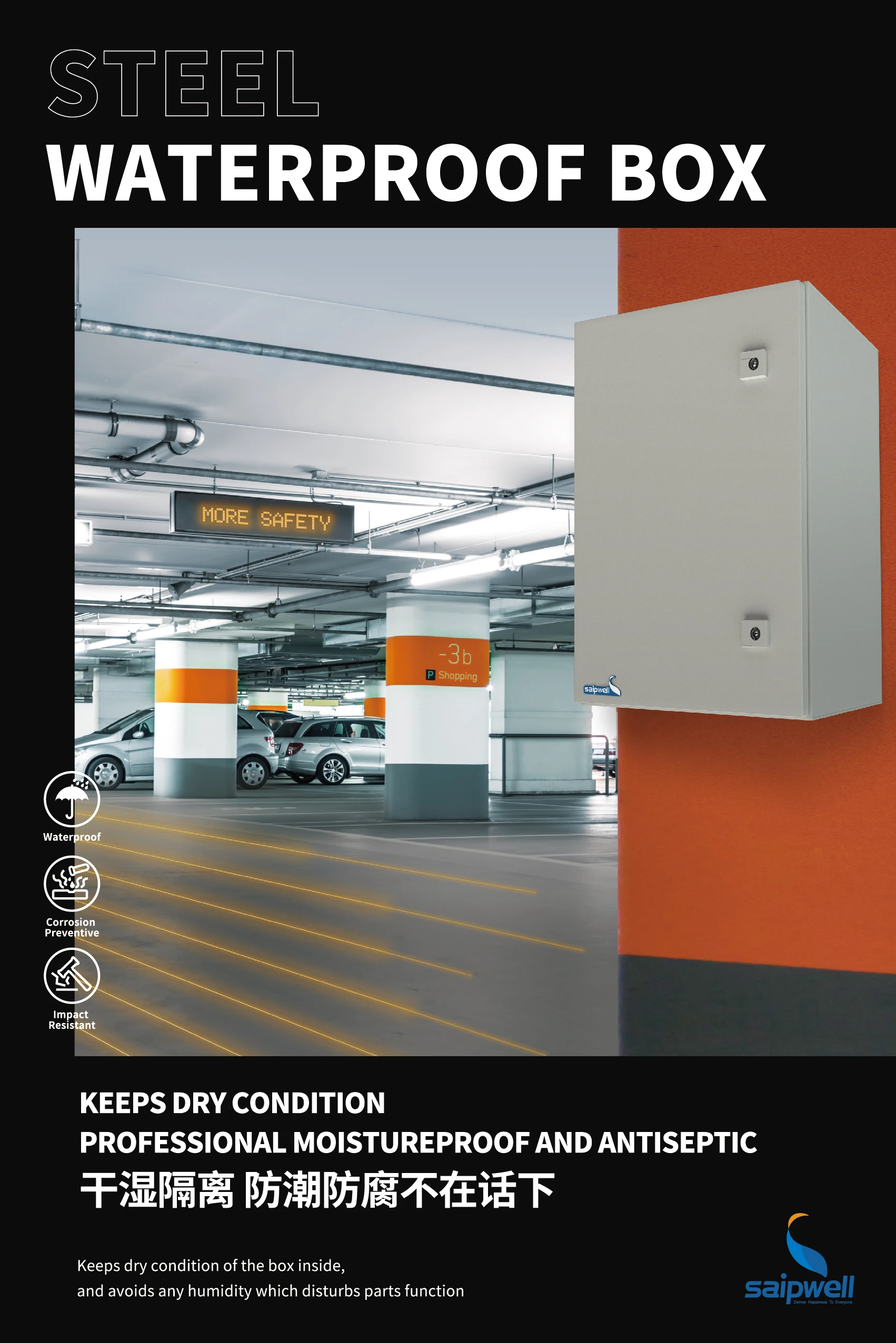 Saipwell Ip66 Waterproof Junction Box Electrical Distribution Box For ...