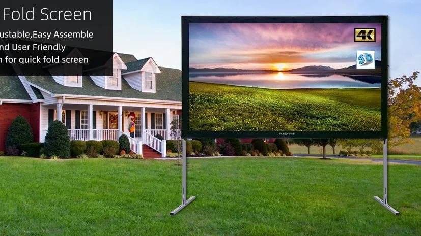 Screen Pro 120 Inch Portable Projection Screen Hd Rear Front ...