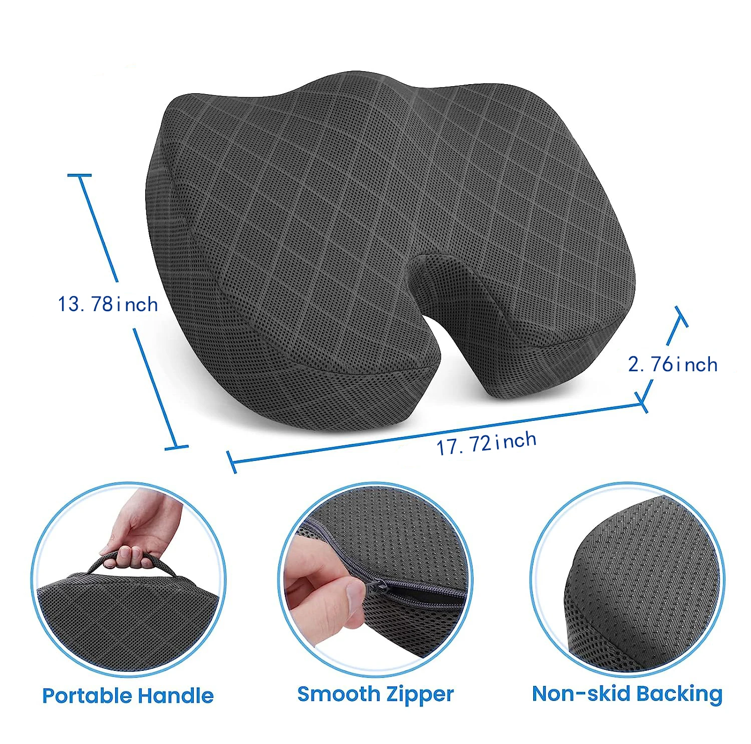 Ergonomic Memory Foam Seat Cushion for Office Chair