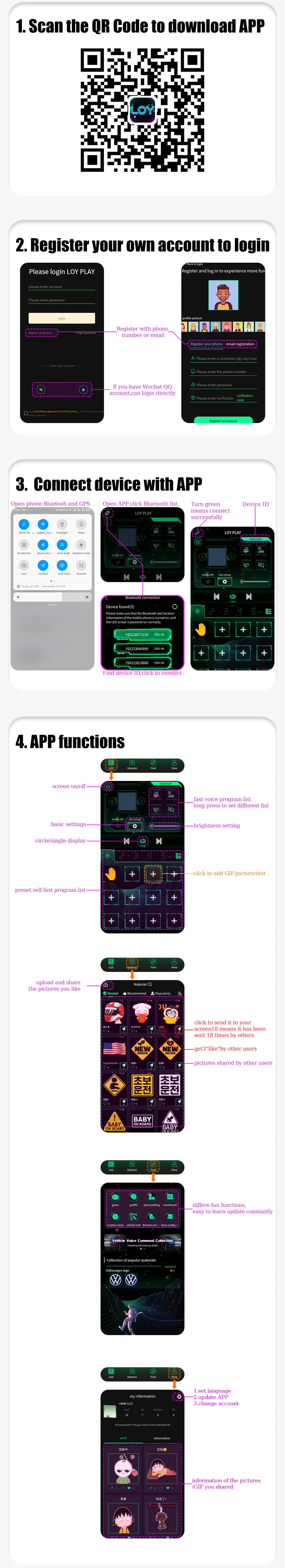 LED Backpack APP Control LOY SPACE Backpack with Screen Display
