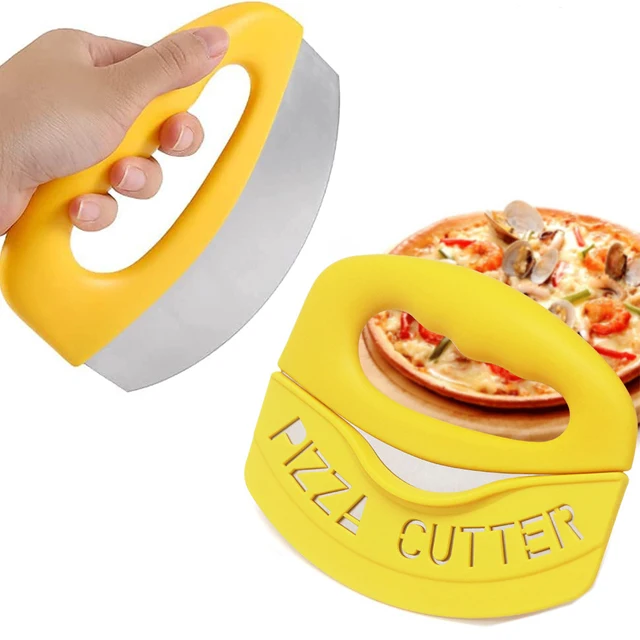 Newest Kitchen Stainless Steel Semi-Circular Mini Food Pizza Rocker ...