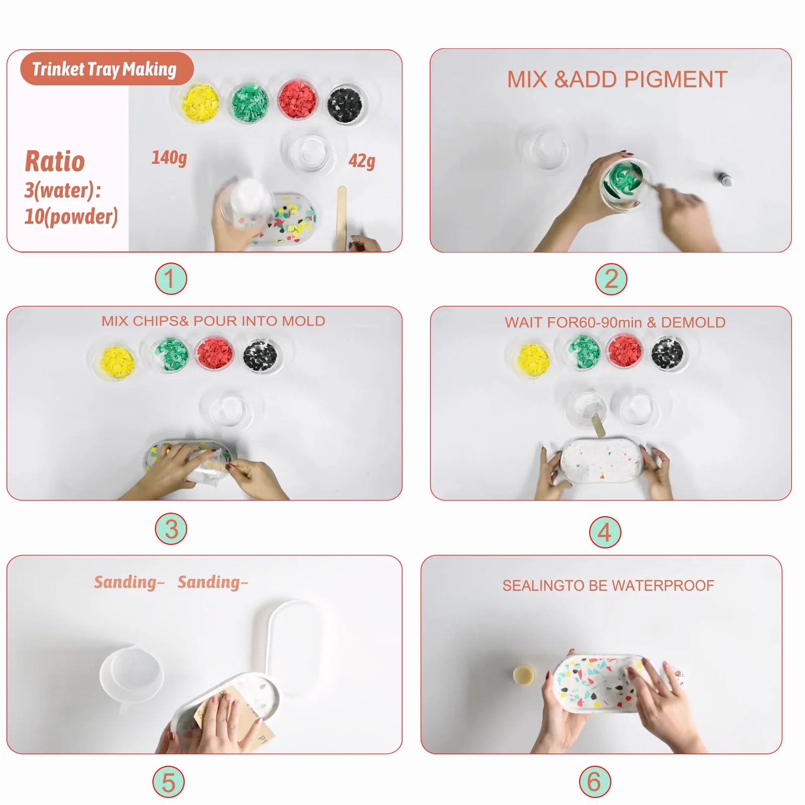 Model Powder White Gypsum Art Eco Resin Gypsum Expanding Stone Handmade ...