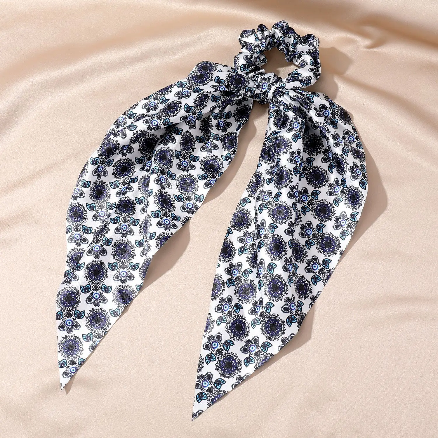 Evil Eye Handmade Silk Satin Scarf Scrunchie/ Gift Ideas/ Silk Satin ...