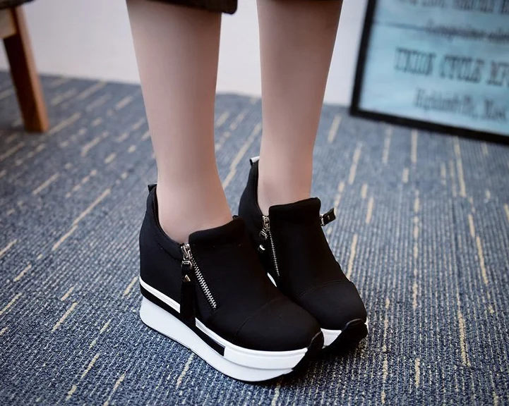 New Style Casual One-step Side Zipper Platform Shoes With Inner Shoes ...