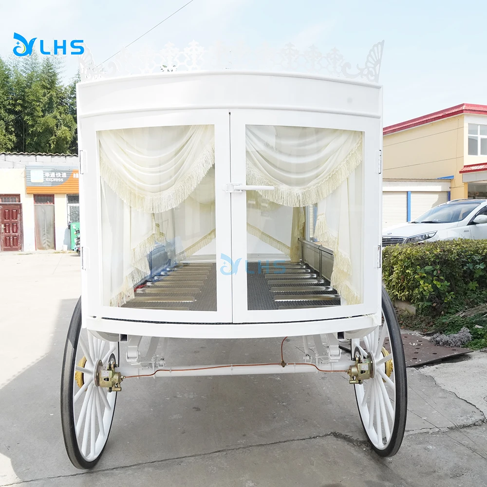 Nigeria Black Horse Drawn Hearse/victorian China Glass Covered Funeral ...