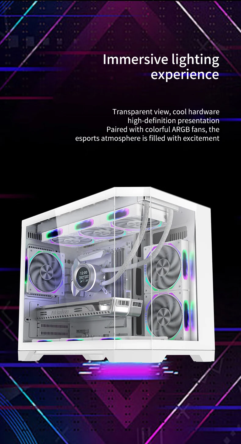 Lovingcool Gaming PC Case - Customize Logo RGB MATX