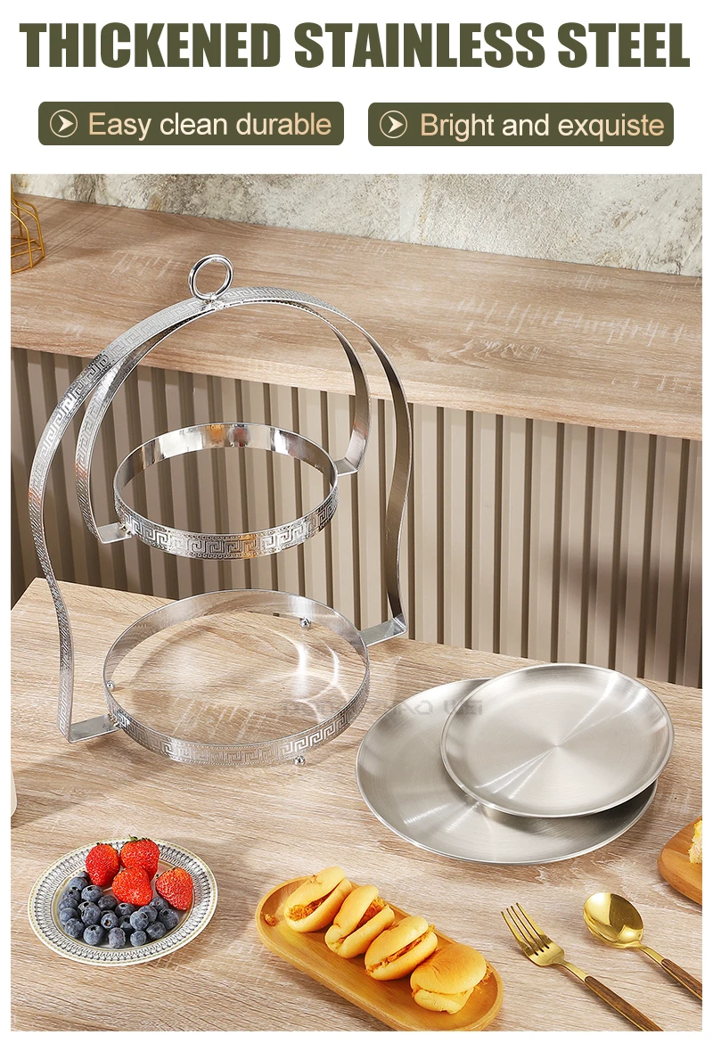 Luxury Gold Plated Buffet Food Display Rack Catering Decorations Silver ...